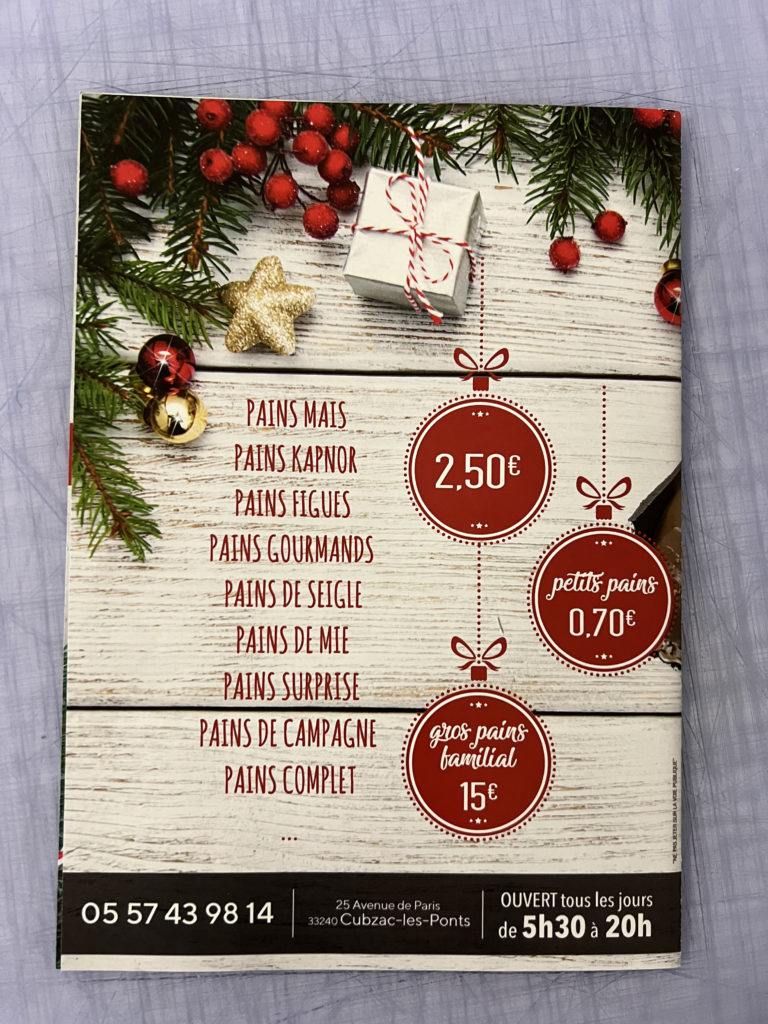 Dépliants pâtisseries de Noël | LE FOURNIL DES PONTS EIFFEL | WINKEO